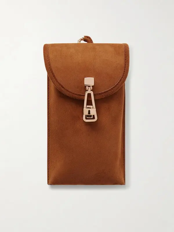 Gabriela Hearst Suede Sunglasses Pouch - Brown