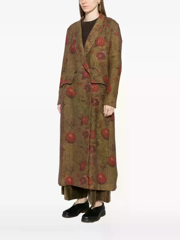UMA WANG Camelot Coat With Pomegranate Print