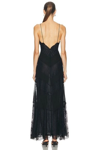 LoveShackFancy Astra Silk Lace Maxi Dress