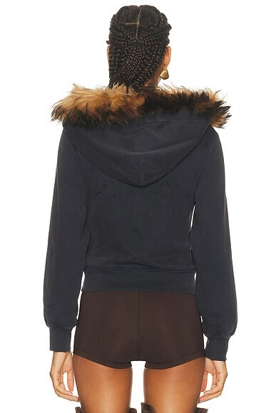 Acne Studios Fuma Sweatshirt With Lamb Fur Collar
