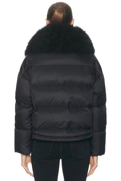 YVES SALOMON Short Down Jacket With Fur Trim