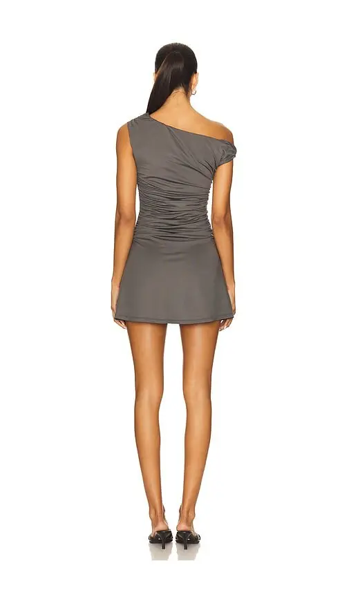 NIA Noa Off-shoulder Ruched Jersey Mini Dress
