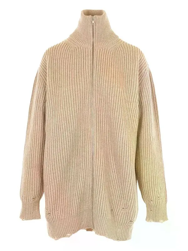 MAISON MARGIELA Zip-up Ribbed Cardigan