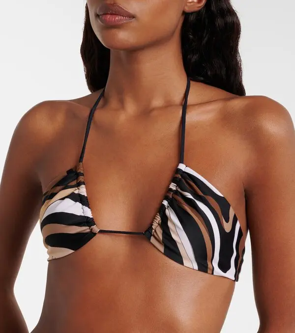 Emilio Pucci Marmo Triangle Bikini Top