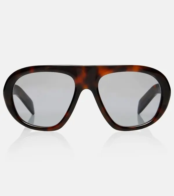 Prada Logo Aviator Sunglasses - Brown