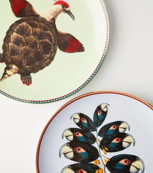 La DoubleJ Turtlair Porcelain Decorative Plate - Multicoloured