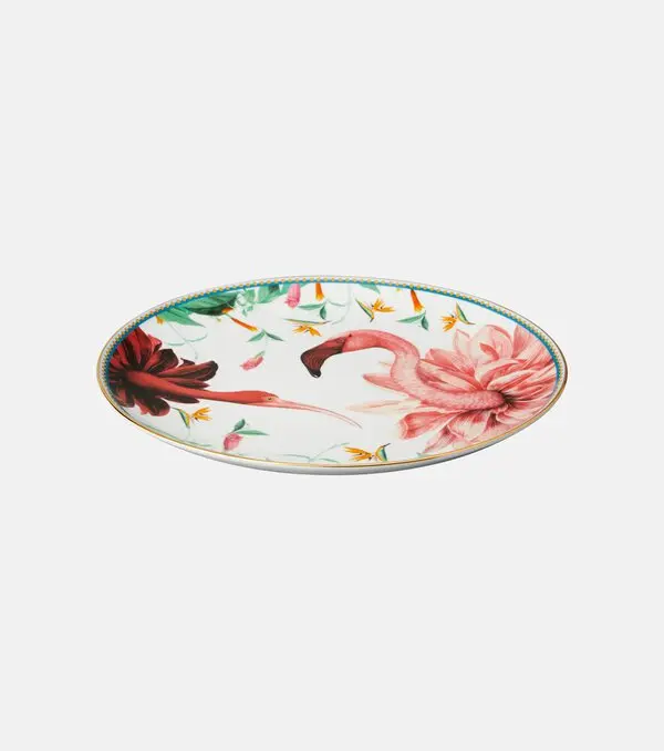 La DoubleJ Birdbloom Porcelain Decorative Plate - Multicoloured