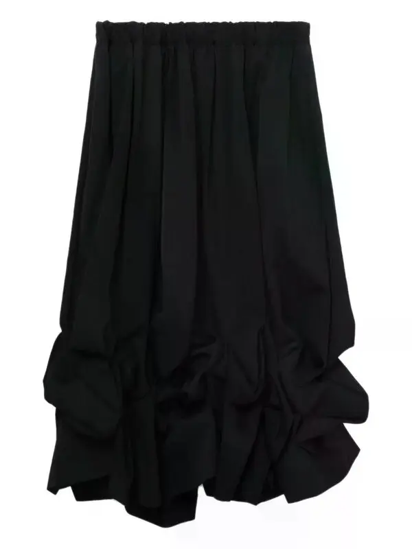Comme Des Garçons Ruffled Midi Skirt - Black