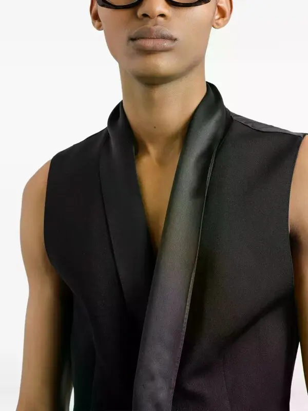 Dolce & Gabbana Satin Lapel Sleeveless Vest