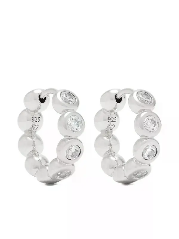MISSOMA Small Tennis Hoop Earrings With Cz Embellishment - Silver