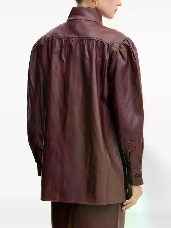 Bardot Clements Button-fastening Leather Jacket - Red