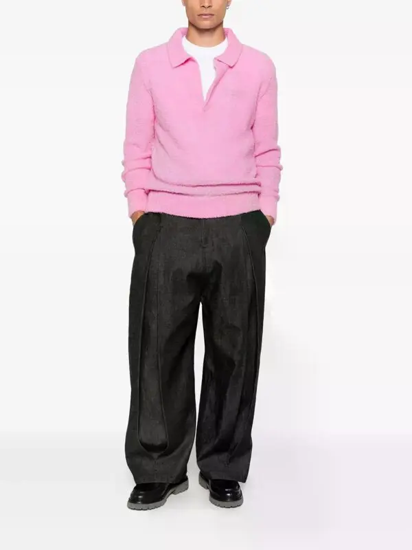SEVEN GAUGE Polo-collar V-neck Sweater