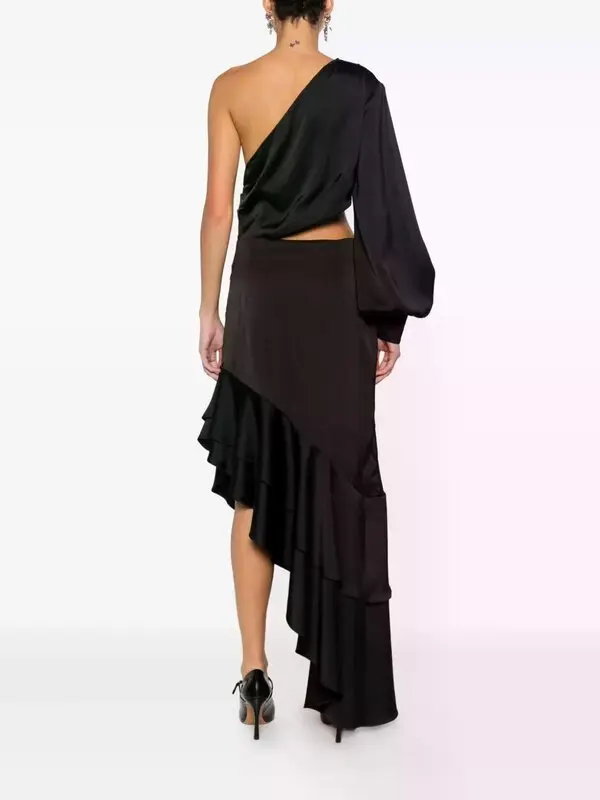 RHIZOME Aruna Ruffle-hem Midi Dress