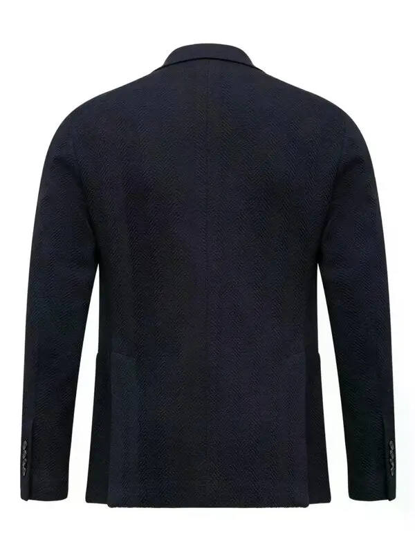 Tagliatore Herringbone Single-breasted Blazer - Blue