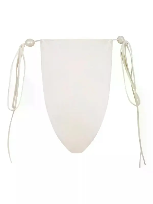 Magda Butrym Halterneck Bikini Top With Pearl Detail - Neutrals
