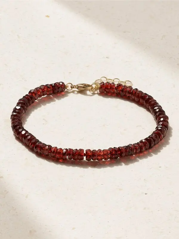 Jia Jia Gold And Garnet Beaded Bracelet - Red