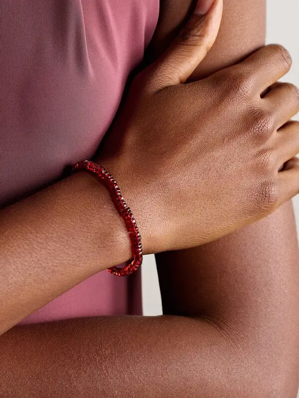 Jia Jia Gold And Garnet Beaded Bracelet