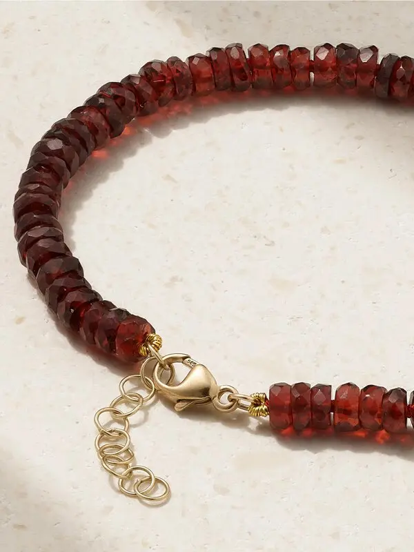 Jia Jia Gold And Garnet Beaded Bracelet