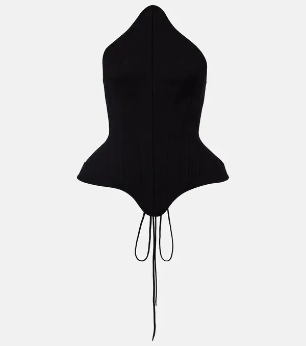 MUGLER Re/edit Corset Top - Black