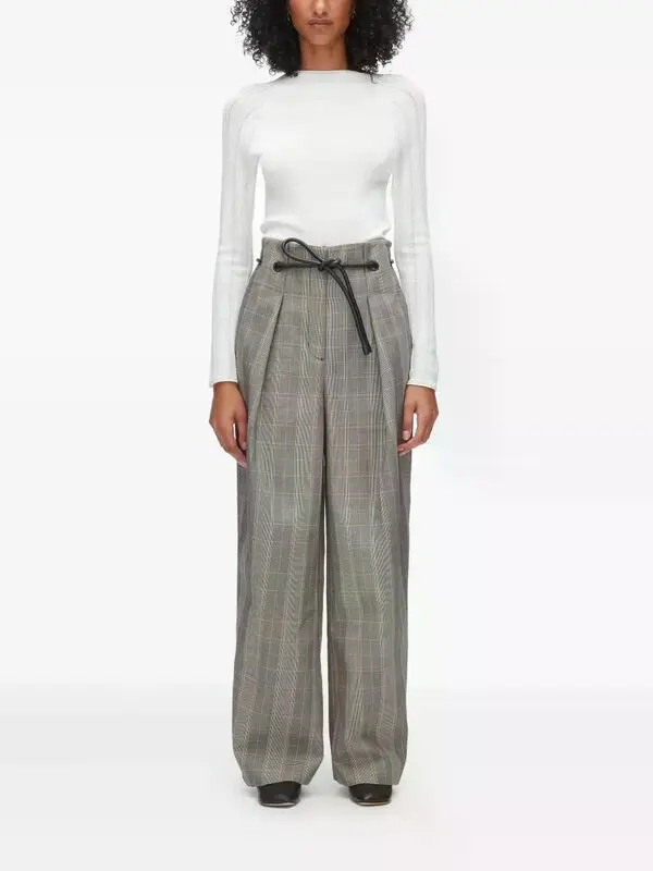 3.1 Phillip Lim Plaid Pattern Drawstring Trousers