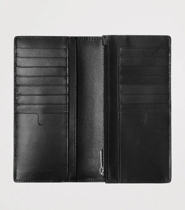 Burberry Leather Embossed Check Continental Wallet