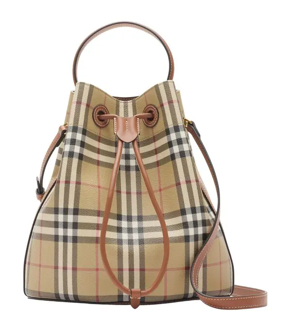 Burberry Check Bucket Bag - Brown
