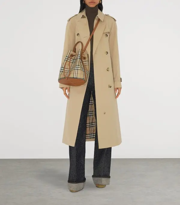 Burberry Small Check Bucket Bag