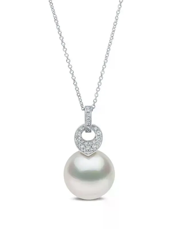 Yoko London 18k White Gold Pearl And Diamond Pendant Necklace - Silver