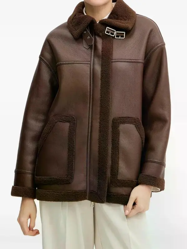 SILVIAN HEACH Buckle-detail Leather Jacket