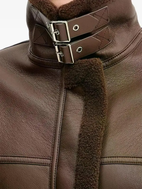 SILVIAN HEACH Buckle-detail Leather Jacket