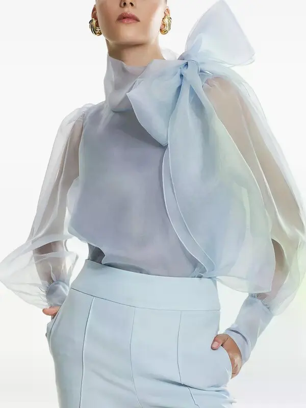 LITA COUTURE Ellise Blouse With Bow Detail - Blue