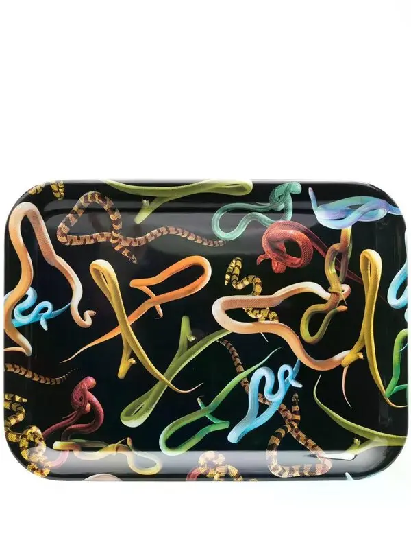 SELETTI Snakes In Melamina Tray - Black