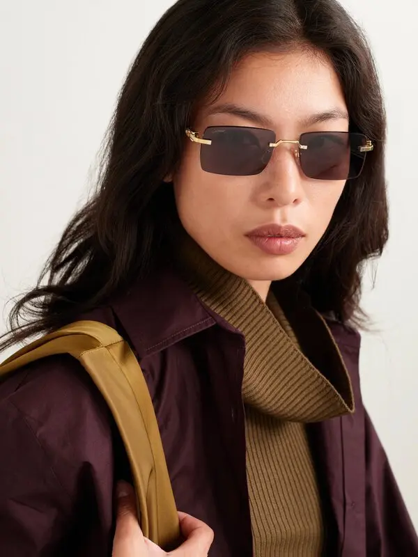 Cartier C Décor Rimless Rectangle-frame Sunglasses