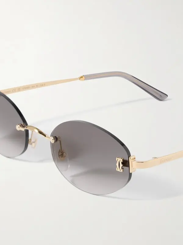 Cartier Double C Rimless Oval-frame Sunglasses