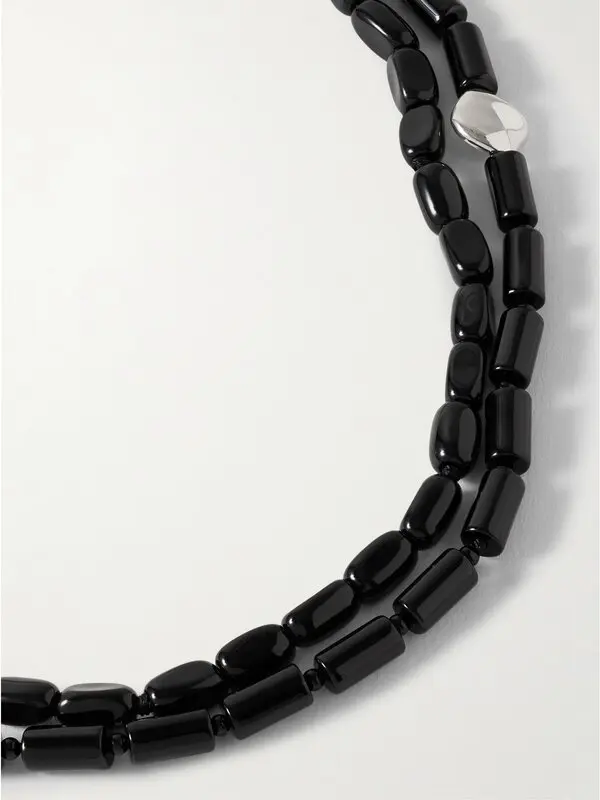 Agmes Willa Sterling Silver And Onyx Necklace