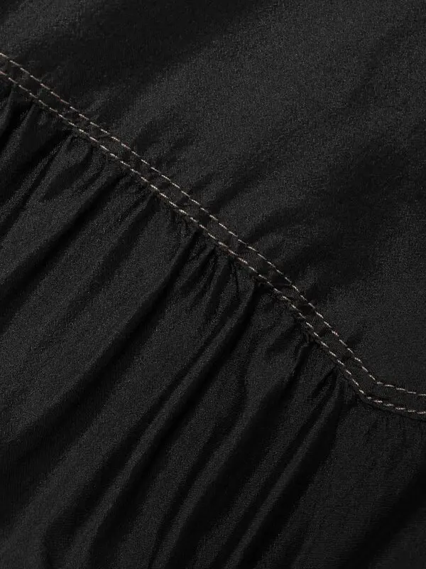 LEMAIRE Silk-satin Maxi Shirt Dress - Black