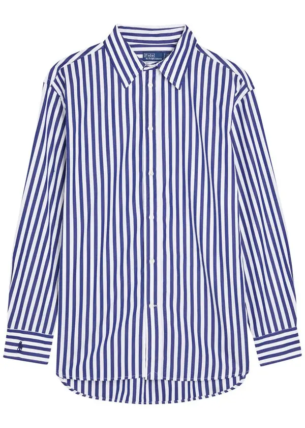 Polo Ralph Lauren Striped Cotton-poplin Shirt - Blue