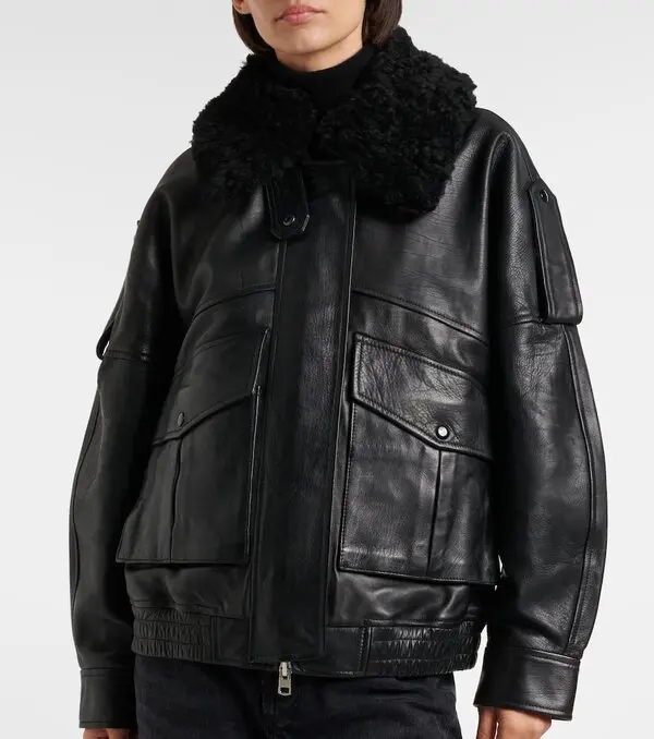 AGOLDE Avril Oversized Leather Jacket