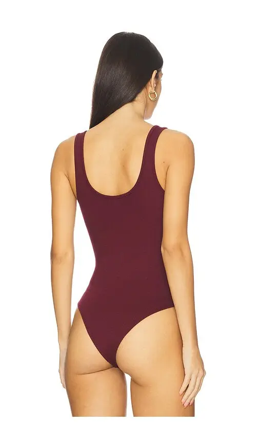 L'Agence Nica Scoop Neck Tank Bodysuit - Red