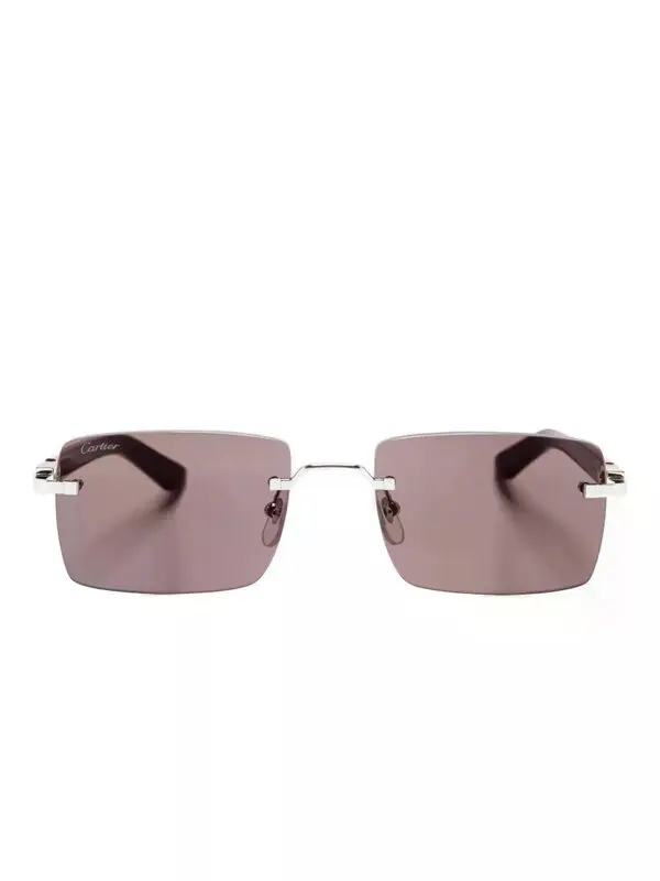 Cartier Rectangle-frame Sunglasses - Silver