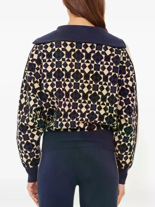 The Upside Cosmo Kairo Half-zip Knit With Geometric Pattern