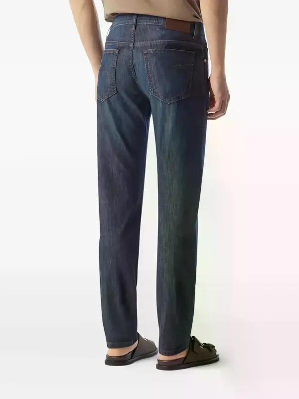 Corneliani Navy Logo Detail Pocket Jeans - Blue