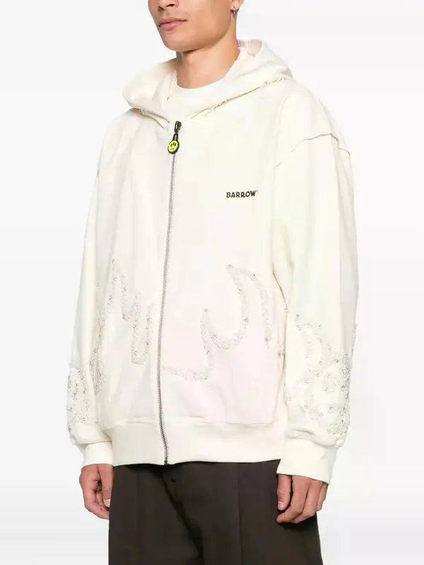 BARROW Embellished Zip-up Hoodie