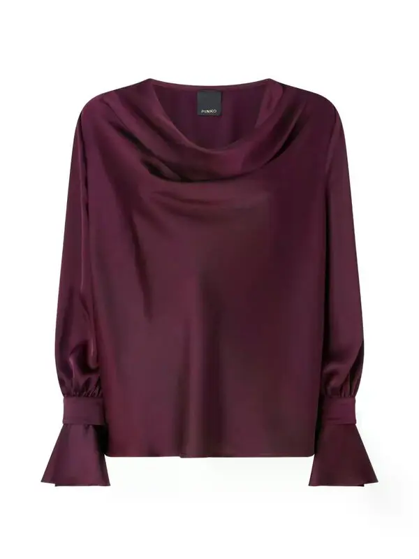 Pinko Filipa Draped Neck Blouse - Red