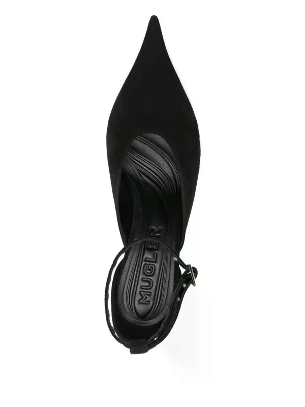 MUGLER Ankle Strap Pointed Toe Pumps