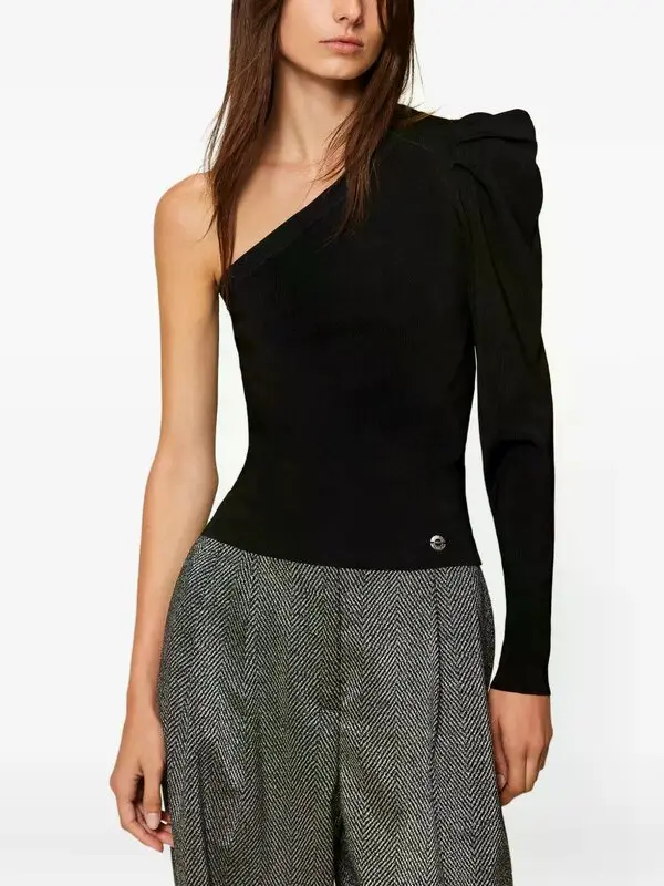 TWINSET One-shoulder Draping Top - Black
