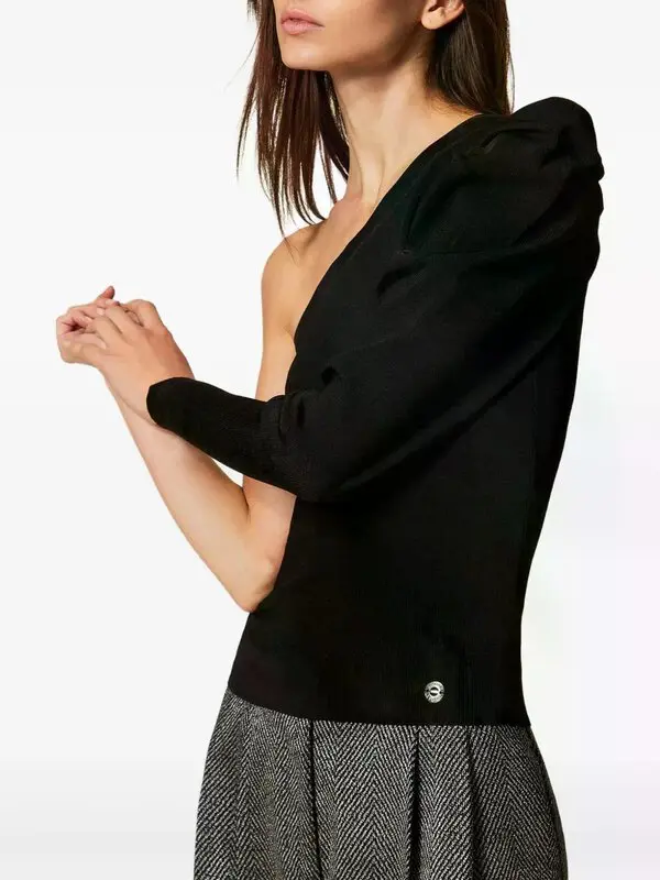 TWINSET One-shoulder Draping Top - Black