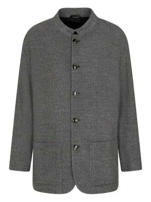 Giorgio Armani Textured Long-sleeve Blazer - Grey