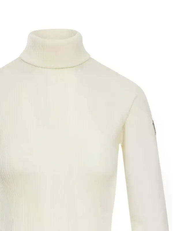 Moncler Roll-neck Logo Patch Sweater - Neutrals