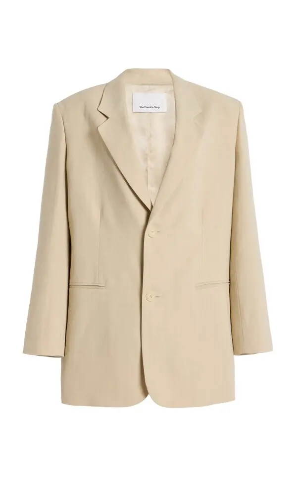THE FRANKIE SHOP Aiden Pinstriped Twill Blazer